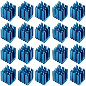 Easycargo 30pcs 3D Printer Heatsink Kit + 3M 8810 Thermal Adhesive Tape, Anodized Aluminum Heatsink 3D Printer Cooler for Cooling TMC2130 TMC2100 A4988 DRV8825 TMC2208 Stepper Motor Driver Module