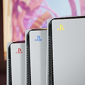 PlayVital Custom Vinyl Decal Skins for PS5 Console, Logo Underlay Sticker for PS5 Console - 9 Colors & 3 Classic Retro Styles