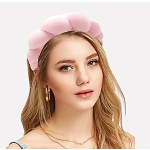 GMaxit Makeup Headband Puffy Spa Headband,Sponge Terry Towel Cloth Fabric Headbands for Women