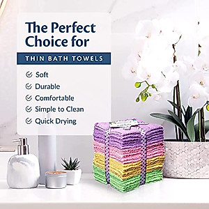 Groko Textiles Cotton Assorted Pastel Mix Washcloths Ring Spun Premium Cotton 12'' x 12'' (88)