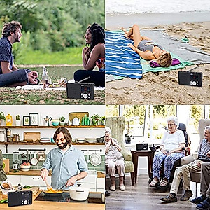 Ocean Digital WR-23F Portable FM Internet Radio 2.4” Color LCD Built-in Battery Wi-Fi Bluetooth (Black)