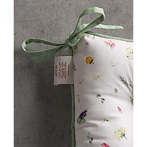 Maison d' Hermine Chairpads 100% Cotton Set of 2 Polyester Filling Cushion/Pillow Decorative Chair Pads with Ties for Kitchen, Party, Home & Camping, Botanical Fresh, Placed - Spring/Summer (16"x16")