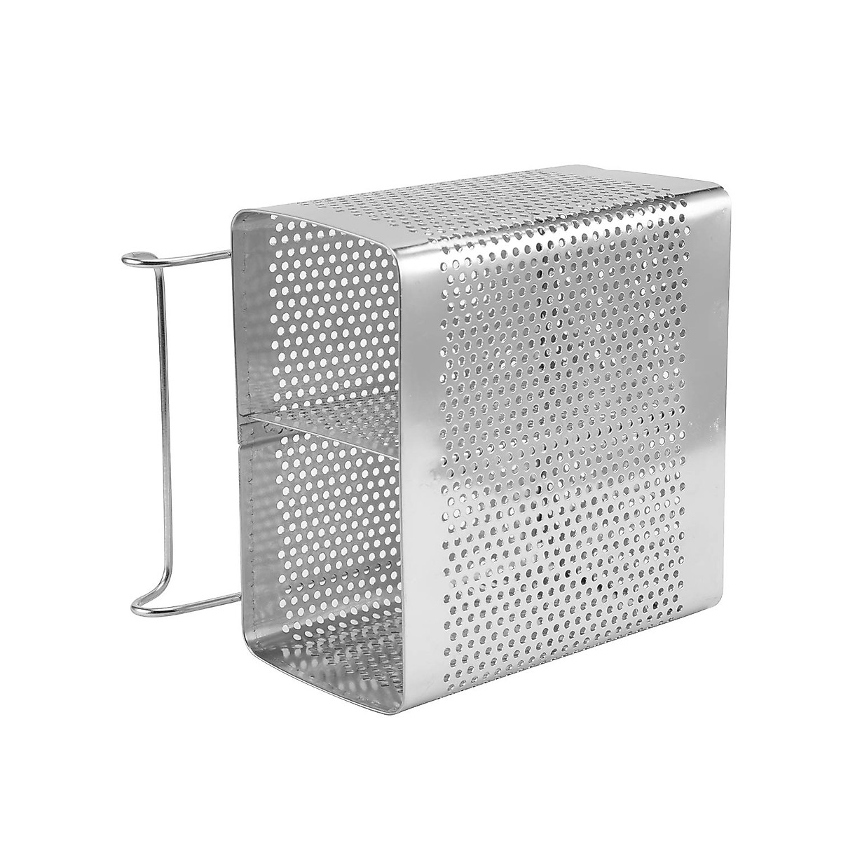 Cutlery Holder, Stainless Steel Drying with Hooks Square Storage Stand Holder for Spoon Case Organizerzer Sink Basket, Kitchen Utensils Chopsticks fork Holder Drying Rack Basket (two Compartments)