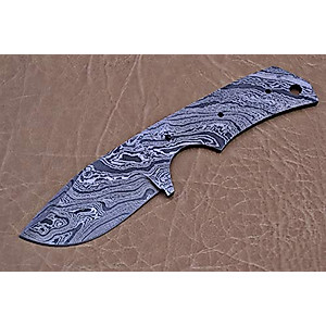 4 Pieces Set of 7.5 and 8 and 9 inches Long Hand Forged Damascus Steel Blank Blade Skinning Knife Set, Knife Making Supplies, 3 to 4.5 inches Cutting Edge, Compact Pocket Knife Blanks