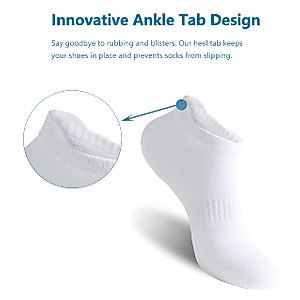 Irisbear Ankle Socks for Women Running Athletic Low Cut Tab Socks Sports No Show Socks 6-Pairs White/Black/Gray