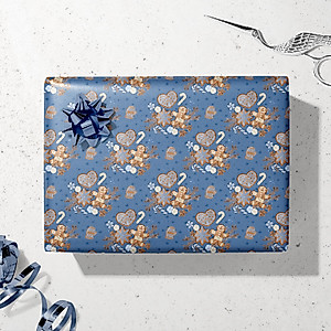 FIEHALA Flat Wrapping Paper Sheets - 8 Sheets with 4 Unicorn Patterns - Pre Cut & Folded Flat Design (20 inches × 27.5 inches per sheet)