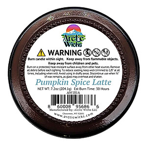 Pumpkin Spice Latte Candles | Arctic Wicks Scented Candles Coconut & Beeswax Candles | 9oz Amber Non-Toxic Candle Fall Decor Candles Gifts Pumpkin Spice Candles for Autumn | USDA Certified Biobased