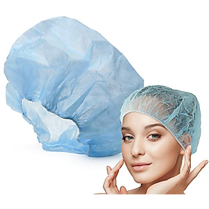 MEDICAL NATION 24" Disposable Bouffant Caps Hair Net | CASE OF 1000, BLUE | Non-Woven, Non-Pleated Hairnets | Perfect for Medical, Hospital, Labs, Nurse, Tattoo, Food Service, Cooking | Blue, Size 24"