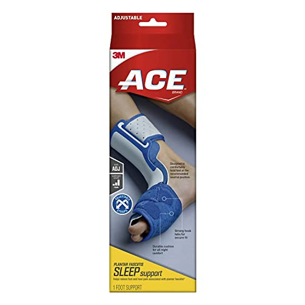 ACE Brand Plantar Fasciitis Sleep Support, Foot Brace Stays in Place All Night, Plantar Fasciitis Brace With Secure Fit and Long-Lasting Comfort, Sleep Support for Left and Right Foot, 8” to 15”