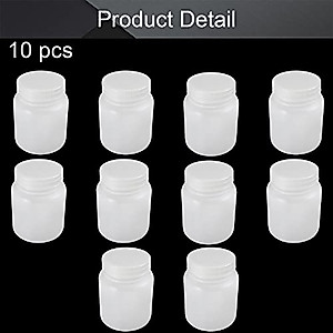 Othmro 10Pcs 300ml PE Plastic Lab Cylindrical Chemical Reagent Bottle, Wide Mouth Laboratory Reagent Bottle, Sample Sealing Liquid Storage Container for Food Store White