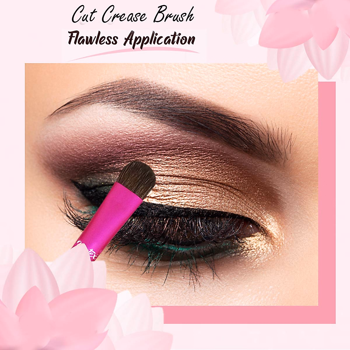 Eyeshadow Brush Glitter Makeup Brushes For Pressed Eye Shadow Loose Glitters Eyelids Cut Crease Blending Primer Lids Creases Clean Matte Eyeliner Stencils Pencil Liquid Liner Waterproof Gel Stamp Pen