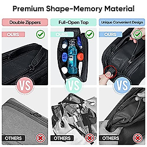 BALEINE Toiletry Bag for Men, Large Travel Toiletries Bags with Water-Resistance Compartment, PU Leather Dopp Kit (Medium, Black)