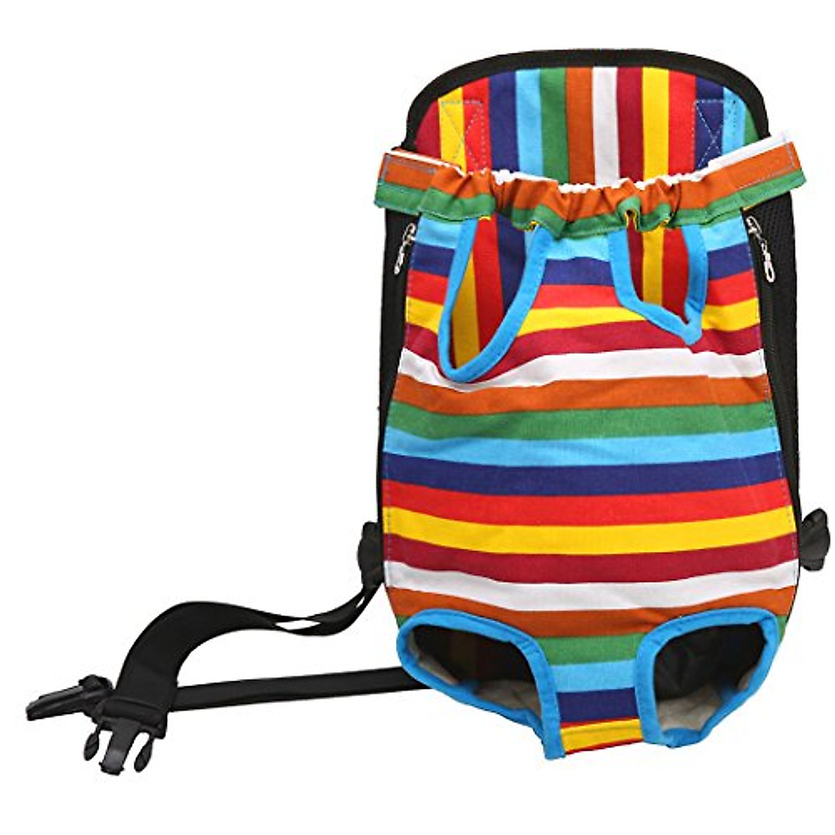 XIAOYU Pet Carrier Backpack, Adjustable, Hands-Free, Legs Out and Breathable Pet Dog Cat Front Carrier Backpack for Walking, Hiking, Biking Travel, Outdoor and Motorcycle, Multicolor, S