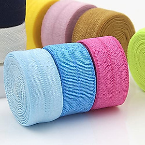 Sewing Ribbon, 5 Yards 15mm Elastic Band Multicolor Fold Over Spandex Elastic Ribbon for Sewing Lace Trim Waist Band Garment Accessory (Color : Red)