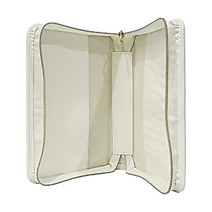 9.6x6.6 Inch Personalized Bible Cover, Custom Bible Cover – Personalized Leatherette Bible Cover and Carrying Case with Handle, Womens Bible Case - White Small (Design 2)