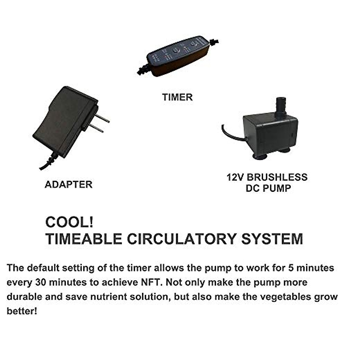 LAPOND Hydroponic Grow Kit, Hydroponics Growing System 3 Layers 108 Plant Sites Food-Grade PVC-U Pipes Hydroponic Planting Equipment with Water Pump, Pump Timer for Leafy Vegetables