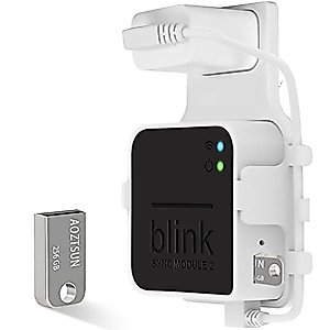 256GB USB Flash Drive and Outlet Wall Mount for Blink Sync Module 2, Save Space and Easy Move Mount Bracket Holder for Blink Outdoor Indoor Security Camera (Blink Sync Module 2 is NOT Included)
