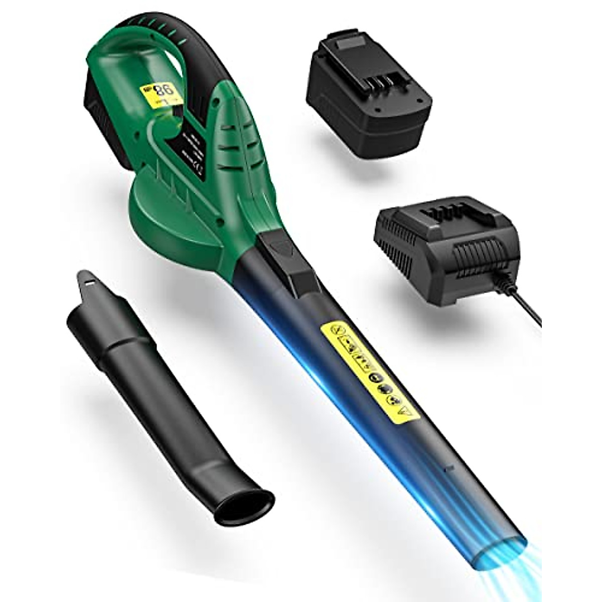 Leaf Blower Cordless with Battery and Charger 20v 150MPH 2.0Ah Battery Powered Operated Leaf Blower Lightweight Sweeper for Lawn Care, Yard, Driveway, Grass Clippings, Easy to Use, Long Battery Life