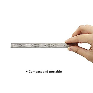 WeldingStop 6 in Machinist Ruler Scale 5R 10ths 1/100 1/32 1/64 Graduation Flexible Decimal Inch Steel Rule