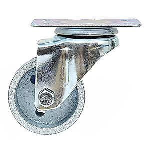 4 All Steel Swivel Plate Caster Wheels Heavy Duty High-gauge Steel Gray (2" METAL SWIVEL CASTER (GRAY) - No Brake)