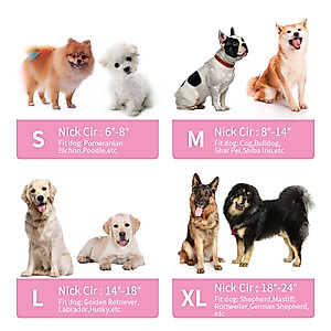 MCHY Inflatable Dog Cone,Adjustable Recovery Collar for Dogs After Surgery,Prevent from Biting & Scratching,Not Block Vision（Pink S）