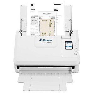 Raven Select Document Scanner for Windows PC and Mac Computer, Color, Two Sided Duplex, Auto Document Feeder (ADF), Scan to Cloud, Home or Office Desktop, USB