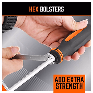 HORUSDY 10-Pieces Magnetic Screwdriver Set, 4 Phillips and 5 Flat Head Tips Screwdriver for Fastening and Loosening Seized Screws