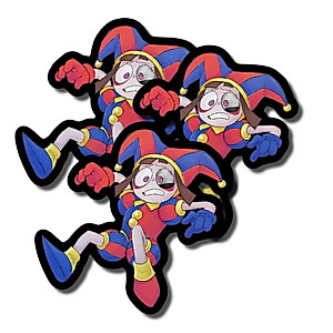 The amazing digital circus pomni cartoon Set of 3 Stickers
