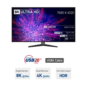 Cable Matters [USB-IF Certified] USB4 Cable/USB 4 Cable 6 ft with 20Gbps Data, 8K Video & 100W Charging, Compatible with Thunderbolt 4, for iPhone 16/15 Pro Max Plus, MacBook, XPS, Surface Pro