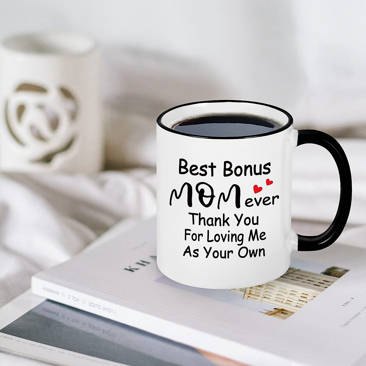 Cabtnca Bonus Mom Gifts, Best Bonus Mom Ever Mug, Bonus Mom Mothers Day Gifts, Bonus Mom Mug, Bonus Mom Gifts from Daughter, Step Mom Mothers Day Gifts, Bonus Mom Birthday Christmas Gifts, 11Oz