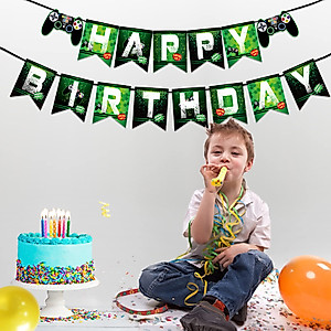 WERNNSAI Game Birthday Banner - Video Game Party Supplies Happy Birthday Bunting Garland for Boys Kids Player Geeks Gaming Themed Party Decorations Assembled