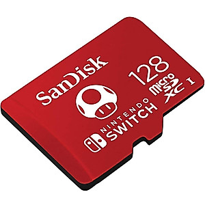 SanDisk 128GB Nintendo Switch Micro SD Card for The Switch, Switch OLED and Switch Lite Memory Card 128 GB High Speed (SDSQXAO-128G-GNCZN) Bundle with (1) Everything But Stromboli MicroSD Card Reader