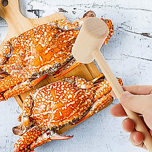 Kichvoe Mini Wooden Hammer 30pcs Wood Crab Lobster Mallets Seafood Hammers Hardwood Shellfish Mallet for Breakable Chocolate Heart Cracking Seafood Tool