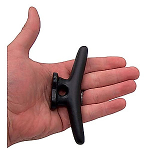 Rustic Weathered Black Cast Iron Boat Cleat Wall Hooks, Nautical Home Décor, 4.75 Inches, Set of 3