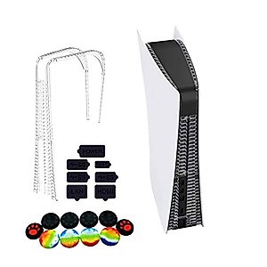 Dust Proof Cover for Ps5, Anti-Dust Cover Dust Plugs USB Hdmi Interface for Ps5 Console with 10pcs Silicone Ps5 Controller Joystick Grips (Playstation 5, dustproof Cover Set)