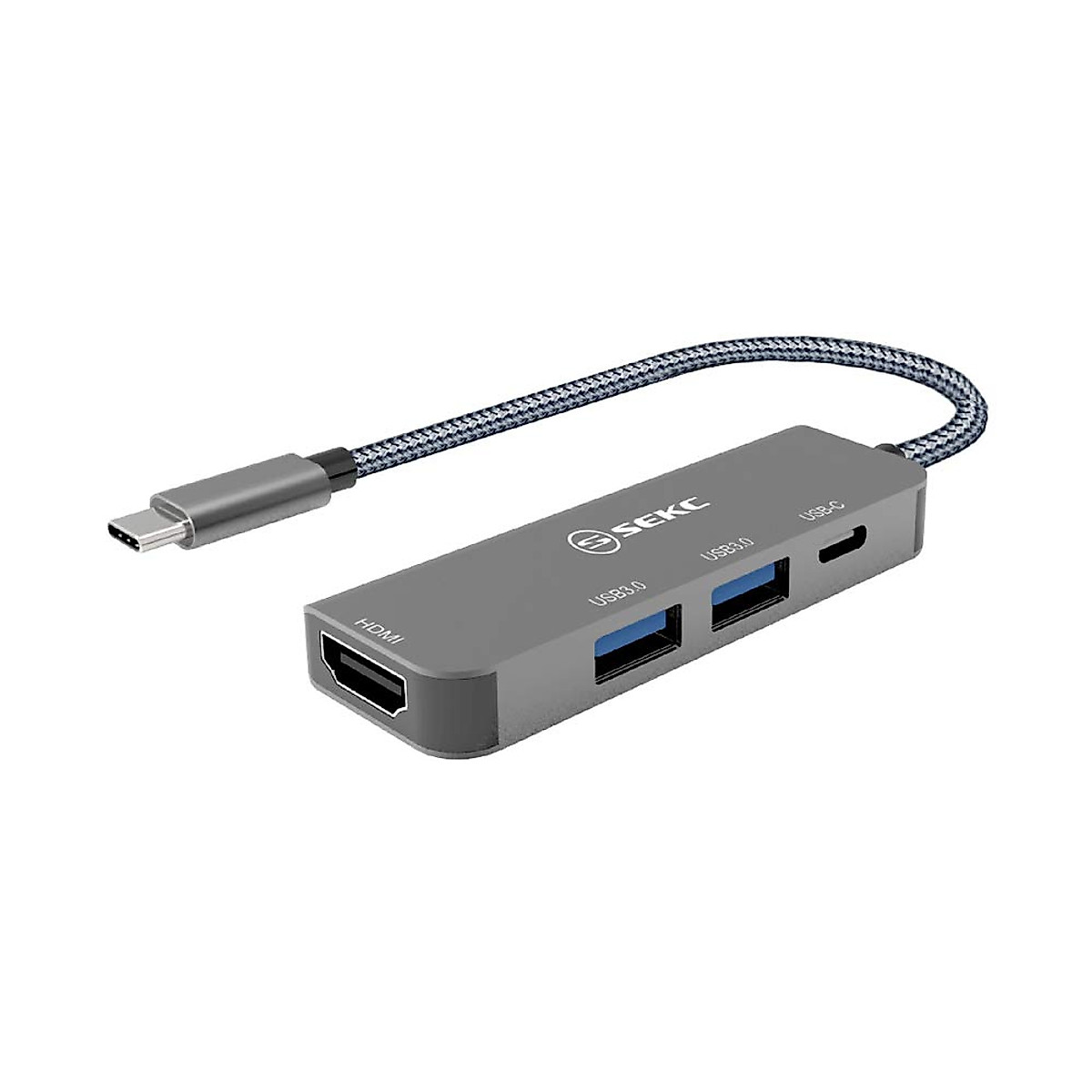 SEKC STC-H04 USB C Hub, Type-C PD Charging Multi-Function (60W), 4K HDMI x 1, USB 3.0 x 2