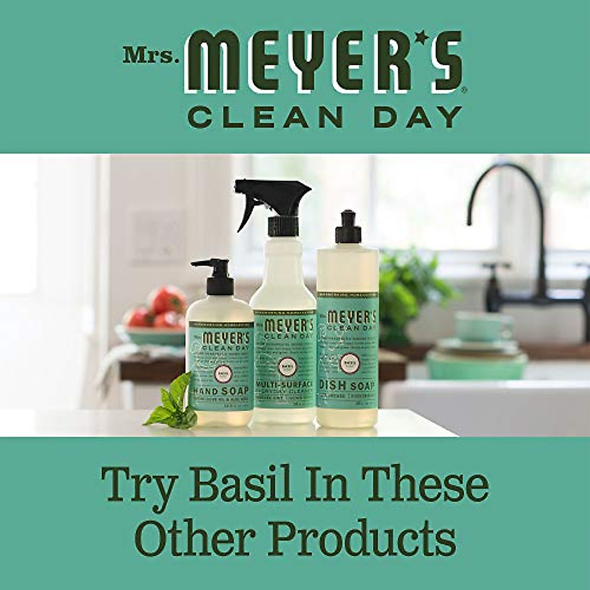 MRS. MEYER'S CLEAN DAY Exfoliating Body Scrub, Sugar Scrub that Leaves Skin Feeling Hydrated & Fresh, Made with Essential Oils, Basil, 8 oz