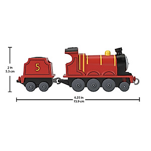 Thomas & Friends Fisher-Price die-cast Push-Along James Toy Train Engine for Preschool Kids Ages 3+