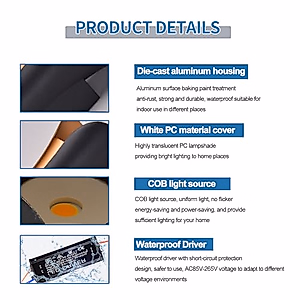 rosysky Outdoor Wall Light 30W LED Modern Exterior Light Fixture Black Aluminum Outdoor Sconces Wall Lighting Waterproof for Porch Patio Garage