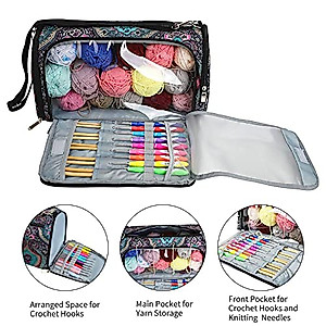 Knitting Bag, Knitting Tote Bag, Yarn Storage Organizer for Yarn, Unfinished Projects, Crochet Hooks, Knitting Needles and Other Supplies, High Capacity