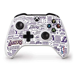 Skinit Decal Gaming Skin Compatible with Xbox One S Controller - Officially Licensed NBA LA Lakers Historic Blast Design