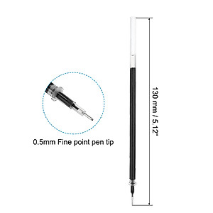 PATIKIL 0.5mm Ink Pen Refills Black, 50 Pcs Gel Pen Refills Ballpoint Pen Ink Fine Point for Pens Office Supplies, Black Ink
