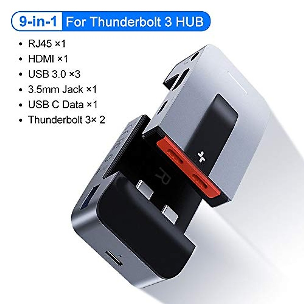SHYPT USB C HUB to HDMI-Compatible USB 3.0 USB HUB USB Splitter Combined RJ45 Holder 9 in 1 Type C HUB