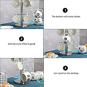 BESPORTBLE Mug Holder Tree, 1pc Stainless Steel Household Cup Drying Storage Rack Holder Stand Creative Cup Organizer for Home Coffee Counter Bar