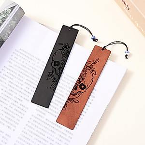 Horror Bookmark, Cool Halloween Bookmarks Skull Gothic Bookmarks for Adult Horror Gifts (Skull)