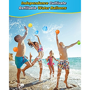 Reusable Water Balloons, Latex-Free Silicone Water Bomb Summer Fun Outdoor Toys, Pool Beach Toys for Kids Adults, Quick Fill Self-Sealing Water Splash Balls Party Supplies (8 Pcs)