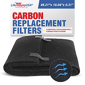 LifeSupplyUSA Cut-To-Fit Activated Carbon Filter Compatible with Honeywell Furnace HVAC Systems Air Purifiers