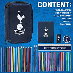 Tottenham Hotspur F.C. Filled Pencil Case, Stationery Set - School Supplies