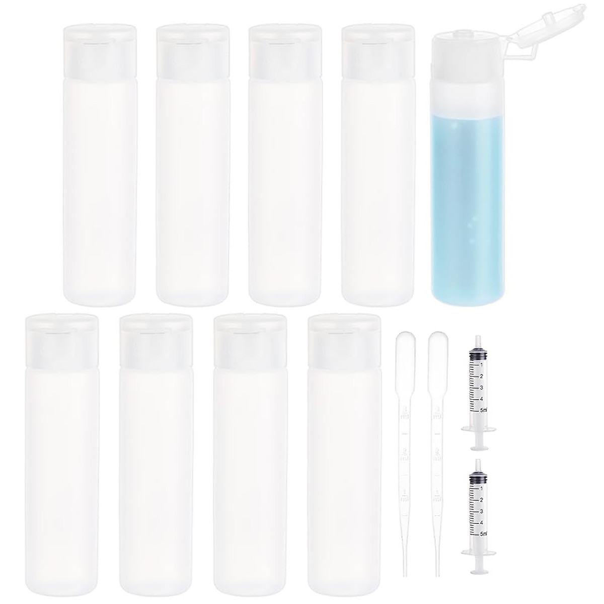 BENECREAT 10 Pack 18ml 0.6oz Small Travel Squeeze Bottles Refillable Makeup Foundation Container Travel Essentials Sample Bottles Travel Tubes for Toiletries, Shampoo Toner Cosmetic