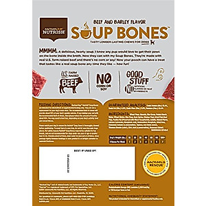 Rachael Ray Nutrish Soup Bones Dog Treats, Real Beef & Barley Flavor, 3 Bones, 6.3 Ounces